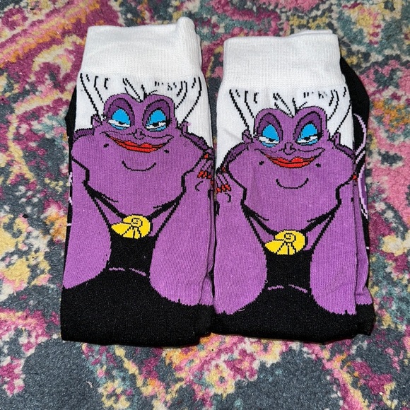 Disney | Other | 2 Disneys Ursula Cartoon Character Socks | Poshmark